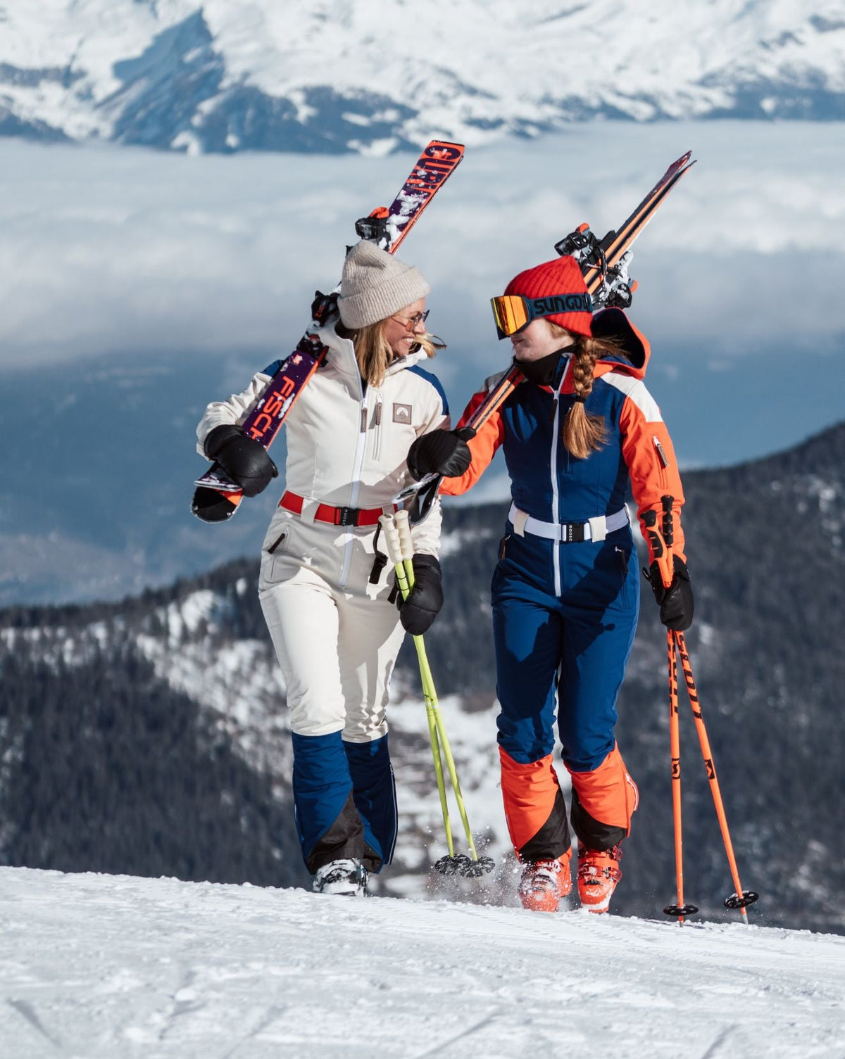 Chic Ski Suit - Cream & Blue – OOSC Clothing - USA